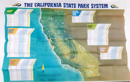 1970s California State Park System Map Tourist Guide Vintage Travel ...