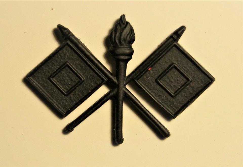 US Army Signal Corps Officer Branch Insignia Set Subdued Metal ...