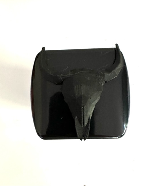 Cyber Bison Buffalo Head in 3d Blk w Blk - 2 inch Trailer Hitch Cover ...