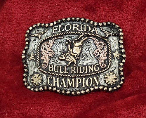RODEO CHAMPION TROPHY BUCKLE PROFESSIONAL BULL RIDING☆FLORIDA☆VINTAGE ...