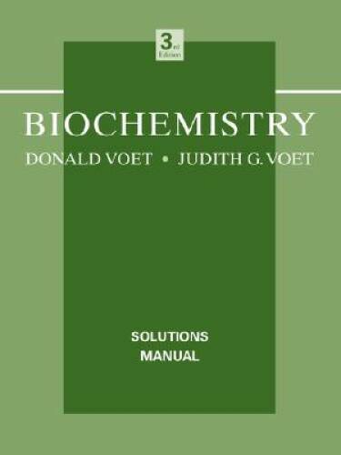 Biochemistry, Solutions Manual - Paperback By Voet, Donald - GOOD ...