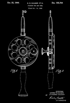 1949 - Fishing Rod And Reel - G. R. Hauser - Patent Art Poster | eBay