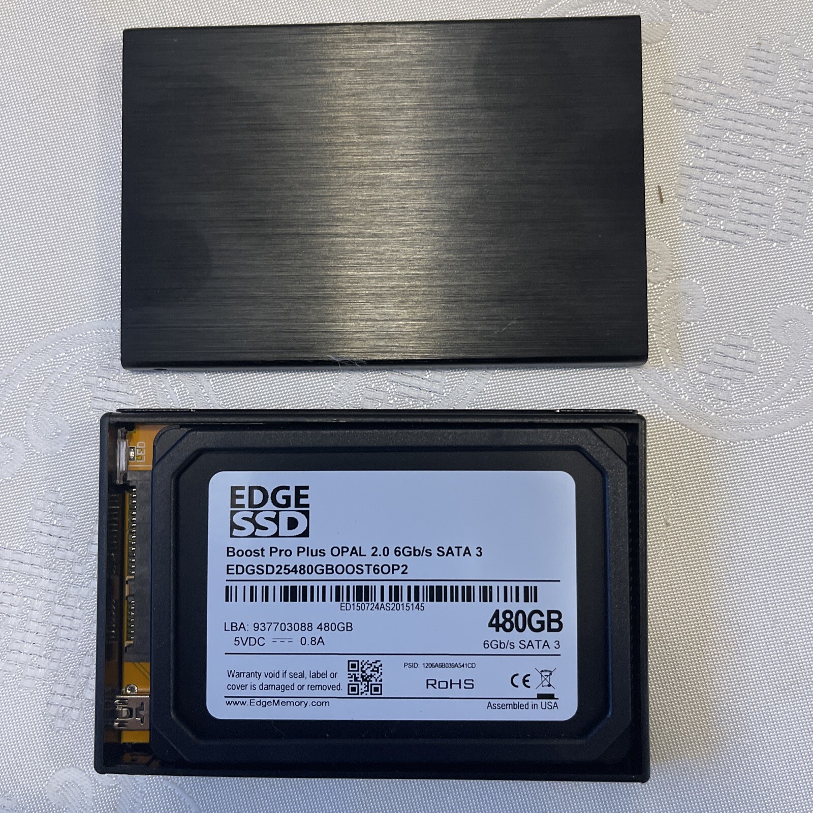 EDGE SSD HHD 2.5” Boost Pro Plus OPAL 2.0 6Gb/s SATA 3 480GB w/External ...