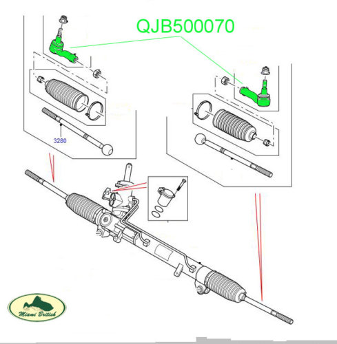LAND ROVER STEERING TIE ROD END SET W/OUT NUT RANGE SPORT 09-13 ...