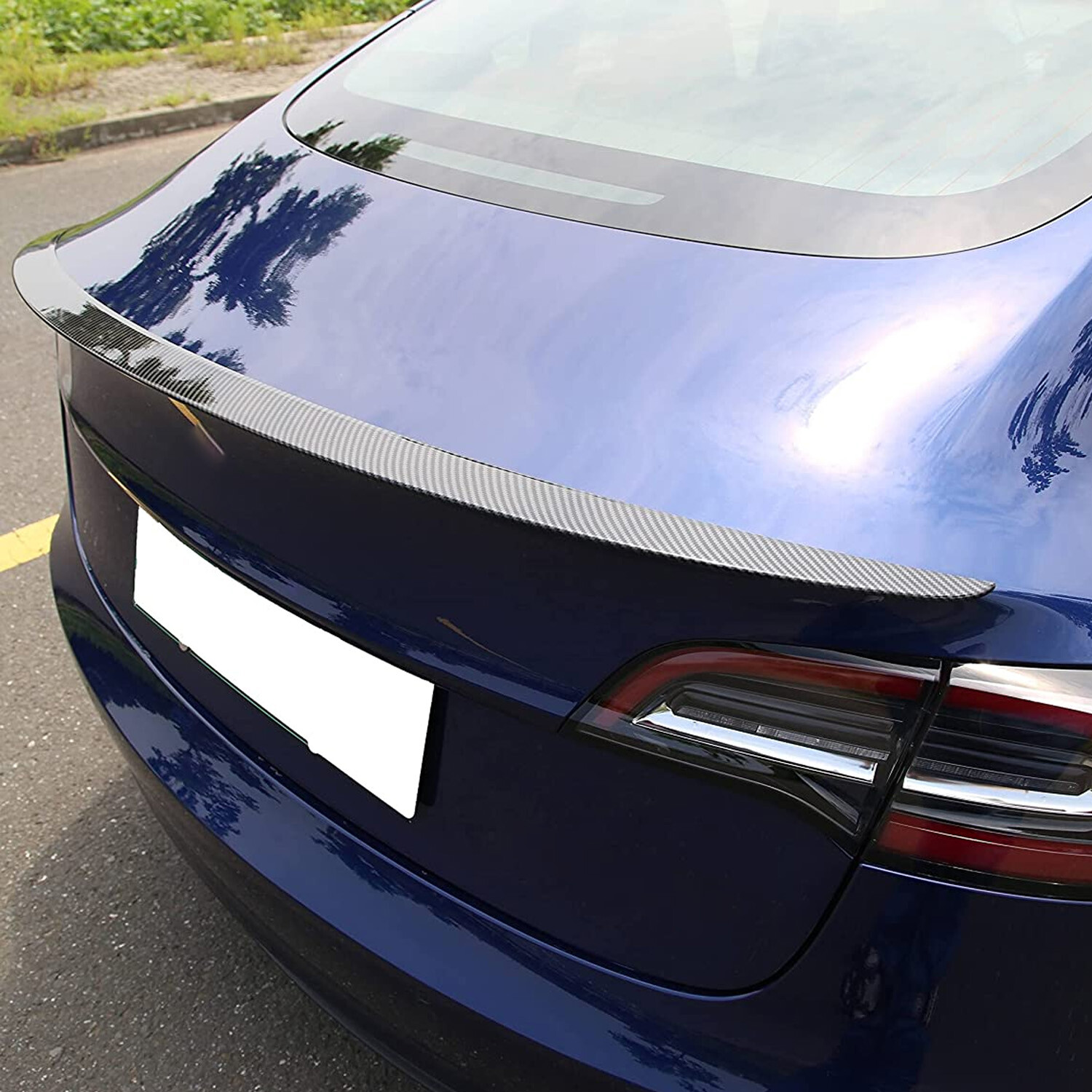 For Tesla Model Y Spoiler Wing Rear Trunk Carbon Fiber Pattern ...