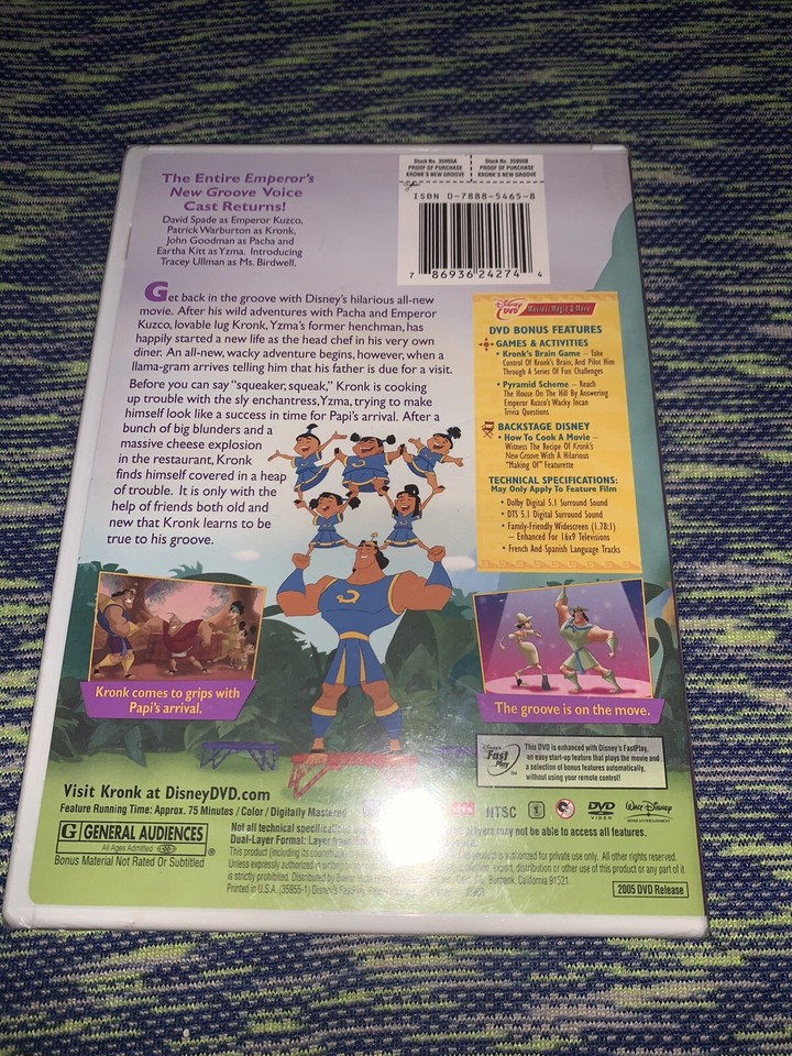 Kronks New Groove (DVD, 2005) New Sealed The Emperor's New Groove ...