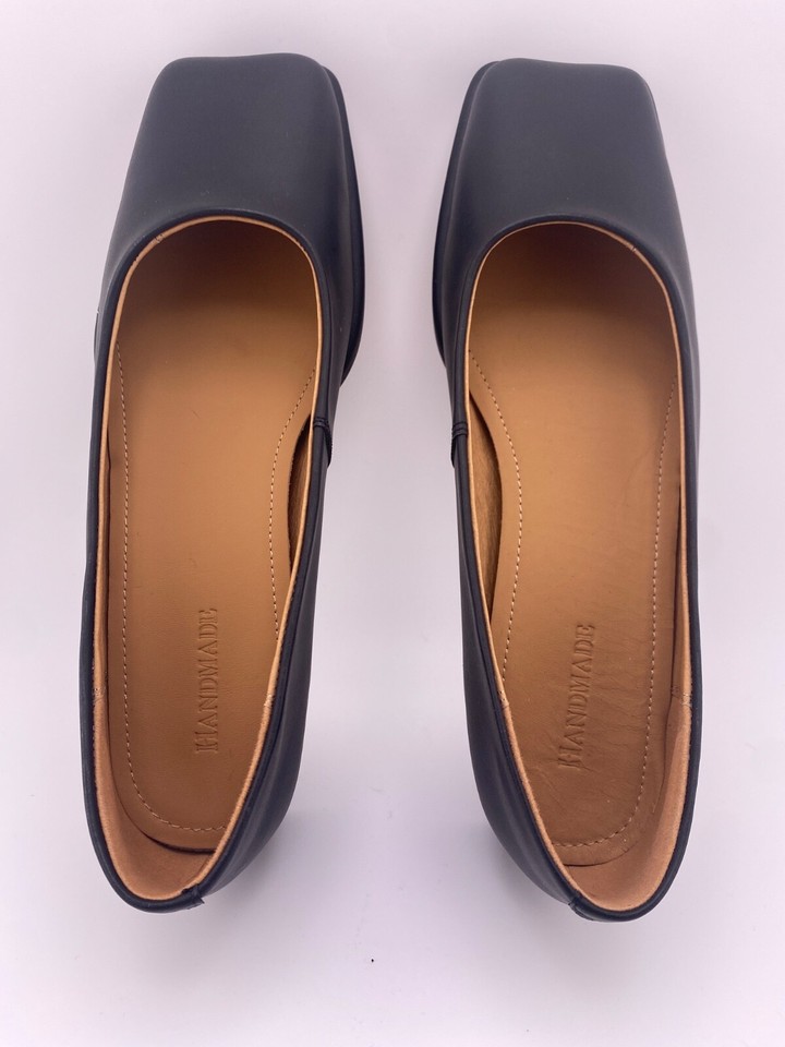 TinaCus Women's Genuine Leather Handmade Square Toe Low Block Heels ...