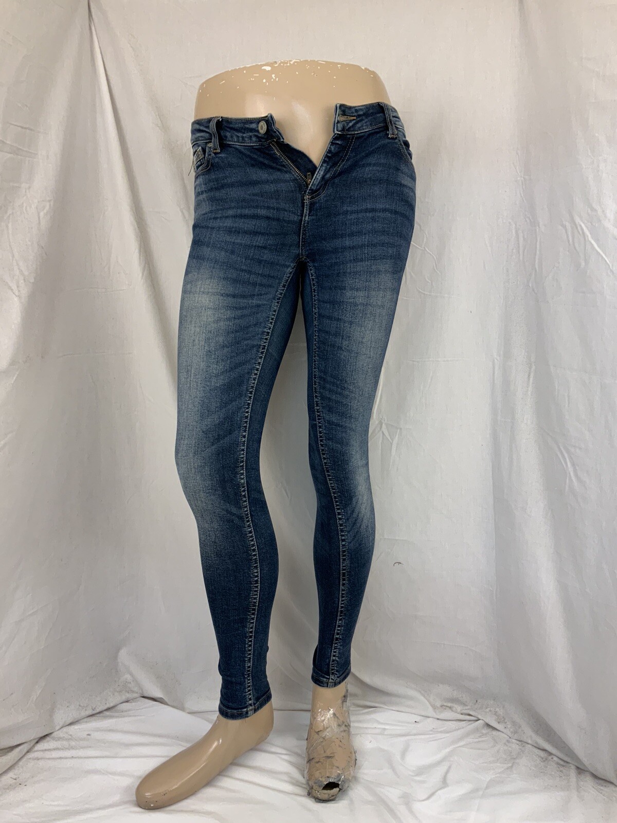 Zara Basic Denim Jeans Sz 4 Dark Cotton Stretch Low Rise Skinny Z1975 ...