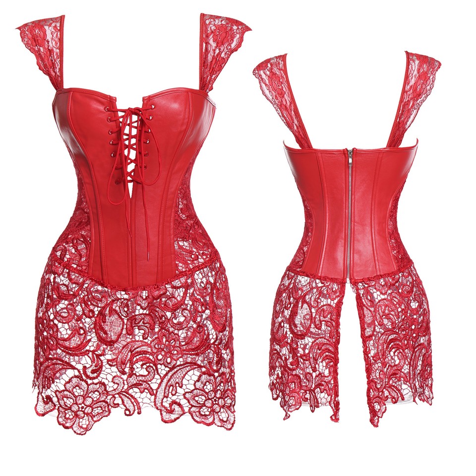 Sexy Garter Corset Lace Crop Top Suspender Burlesque Lingerie Basque ...