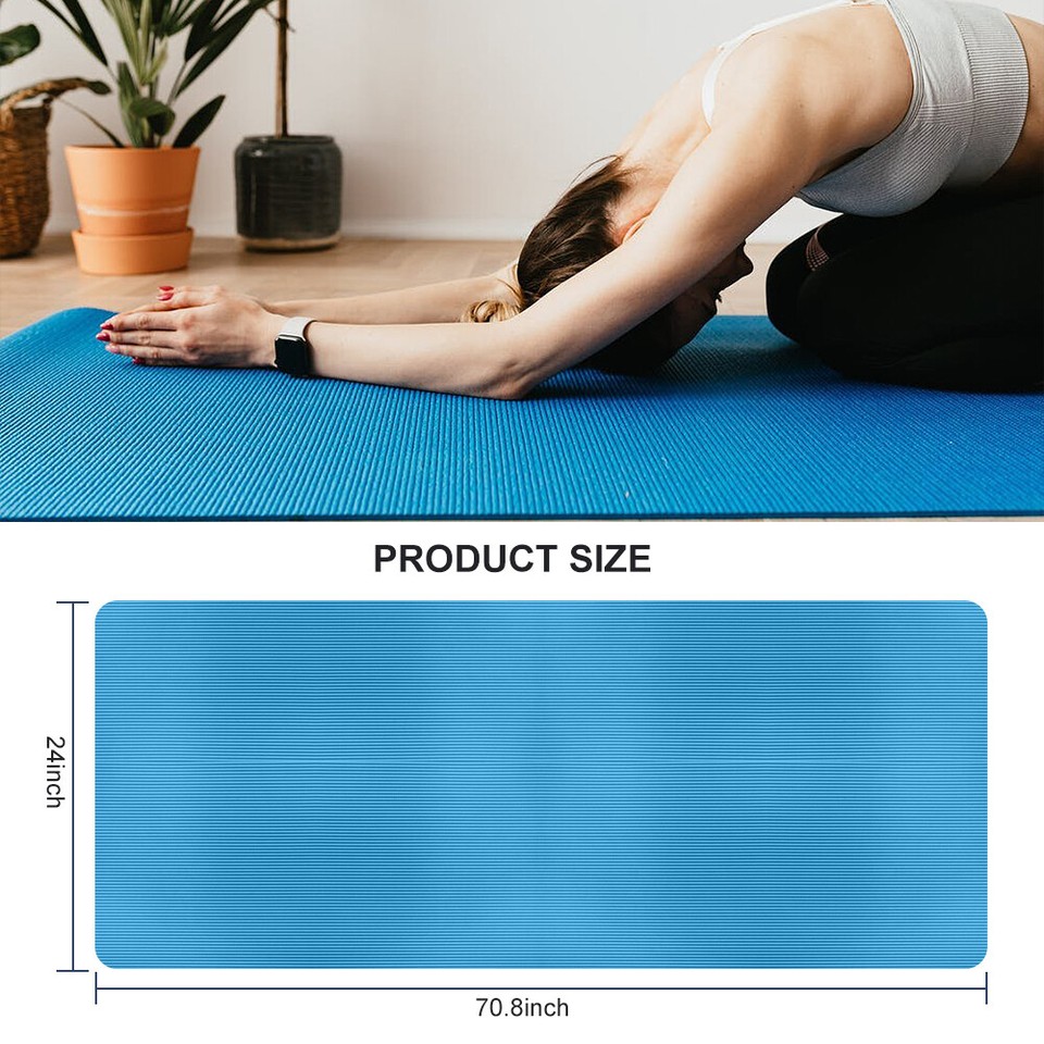 Thick Gym Exercise Mat Yoga Mat Pilates Workout Pad Non Slip Home Class ...