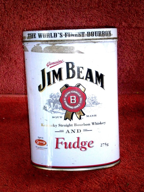 JIM BEAM KENTUCKY STRAIGHT BOURBON WHISKEY AND FUDGE EMPTY TIN for sale ...