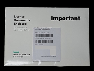 HPE iLO Advanced 1-Server License 3yr Support SEALED (BD505A 0D1 ...