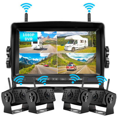 Wireless RV Reversing Camera for Trailer Truck Camper 1080P Split 7 ...