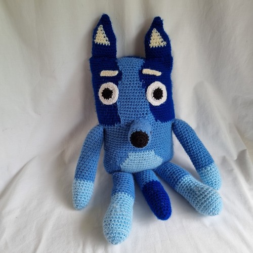 Bluey hand crochet Plush, 19" Tall, Cartoon Character Dog, Healer ...