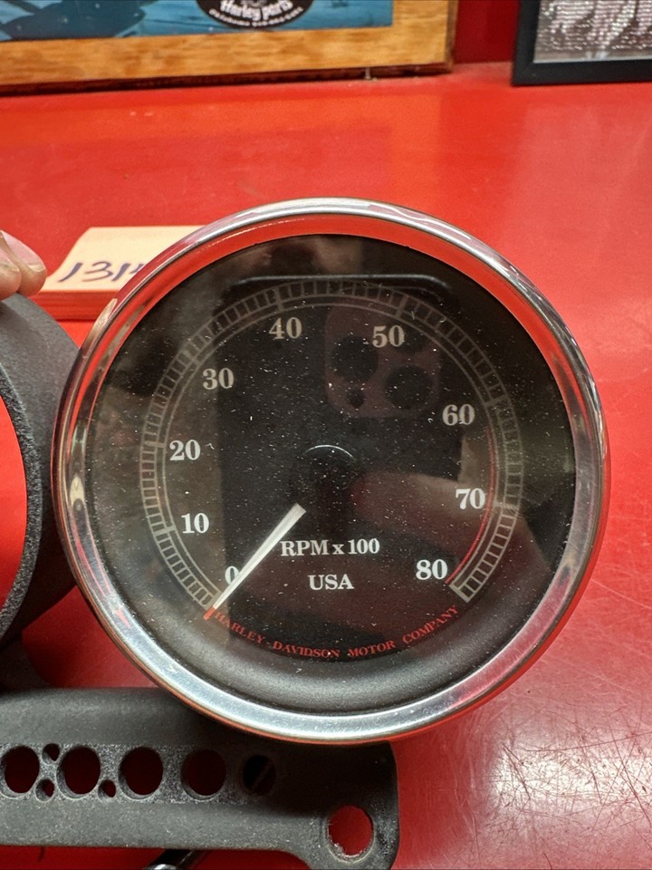 Harley Sportster Dyna Tach Tachometer Speedo Bracket Dual Gauge Mount ...
