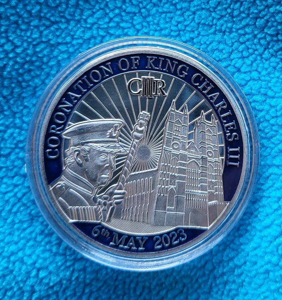 King Charles III Coronation Silver Coin 2023 Westminster Abbey Coronet ...
