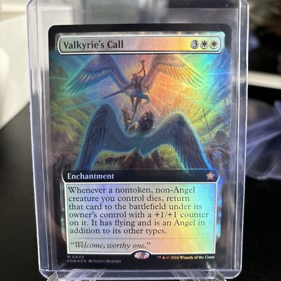 MTG FOIL Valkyrie's Call Extended Art - Foundations #449 | eBay