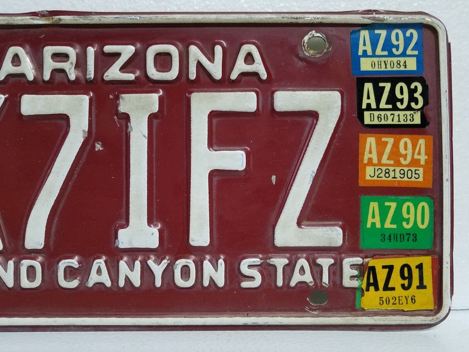 L57 VINTAGE VANITY ARIZONA EMBOSSED MAROON HAM LICENSE PLATE K7IFZ | eBay