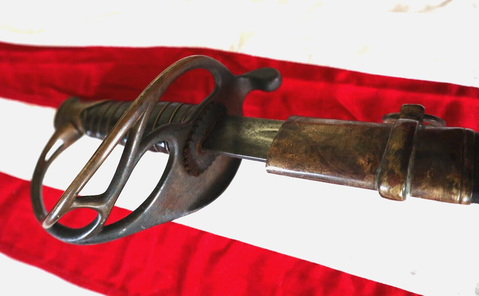 CIVIL WAR CONFEDERATE FOOT STAFF OPEN GUARD J C WILSON TEXAS SWORD 1 OF ...