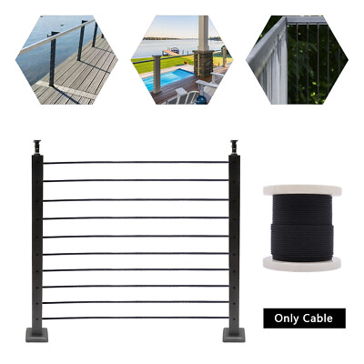 Black Wire Rope Stainless Steel Indoor Cable Railing Kit 7x7 Strands ...