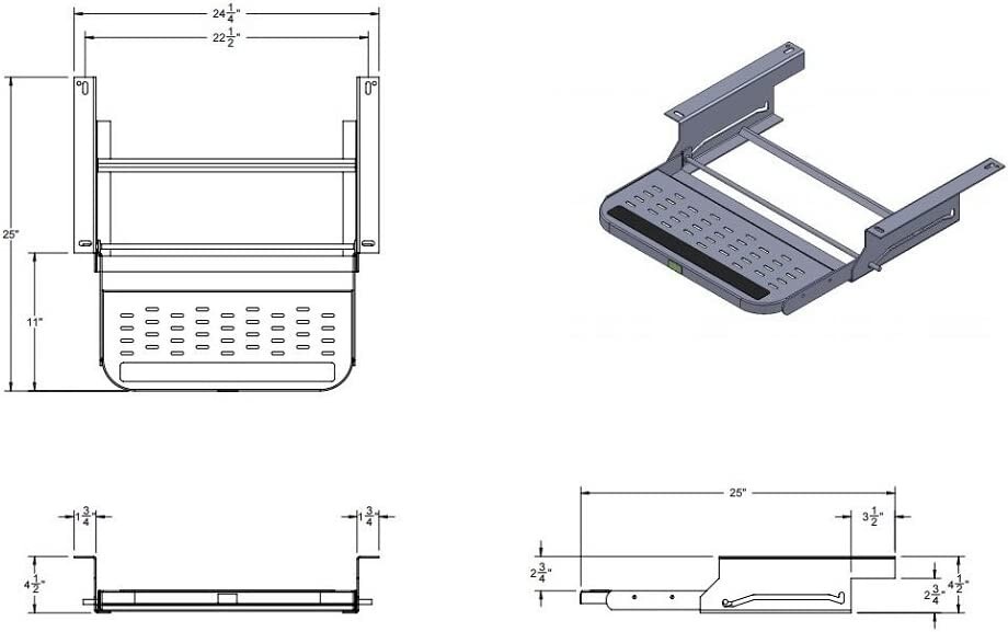 Low Profile RV Single Step for Enclosed/ Cargo Trailer Frame Mount Van ...