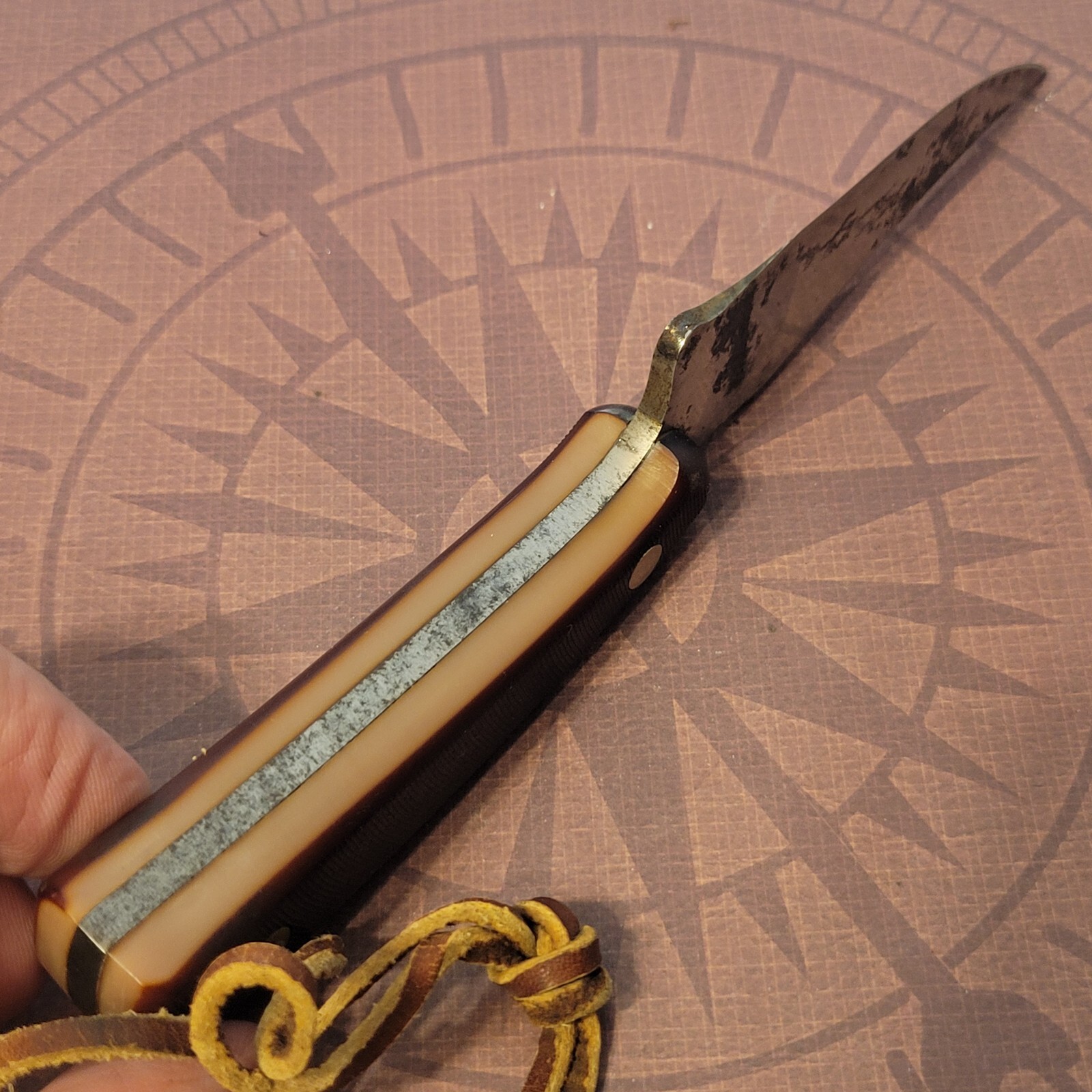 SCHRADE OLD TIMER Knife Made in USA W/Sheath 152 SHARP FINGER Fixed ...