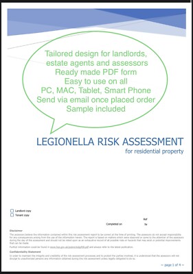 Legionella Risk Assessment Ready Made Fillable PDF Form for Residential ...