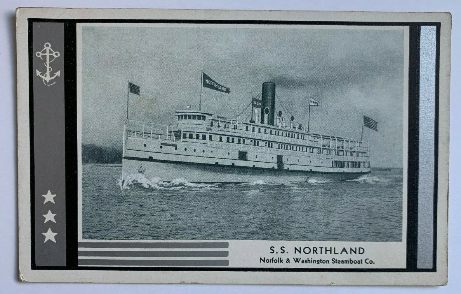 Postcard SS Northland Norfolk & Washington Steamboat Co steamer ship ...
