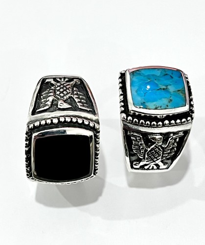 Kingsman Animal Turquoise Eagle Sterling Silver 925 Unisex Bikers Men's ...