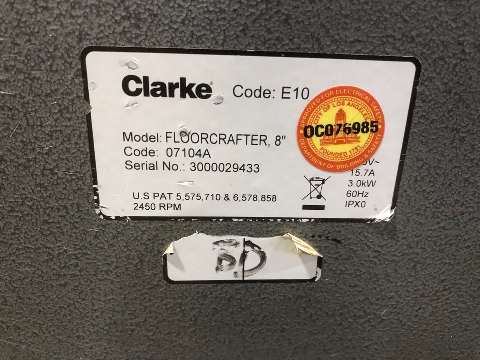 Clarke American Sander FloorCraft Belt Sander Floor Sanding Machine ...