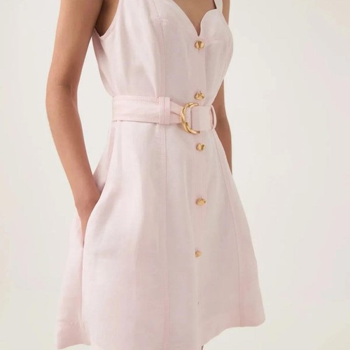 AJE Clay Belted Mini Dress Pastel Pink Size 16 | eBay Australia
