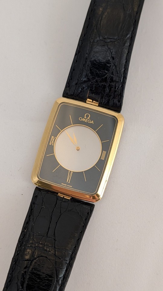 RARE OMEGA LA MAGIQUE SCARFACE 18K YELLOW GOLD QUARTZ WATCH 191.8523 | eBay