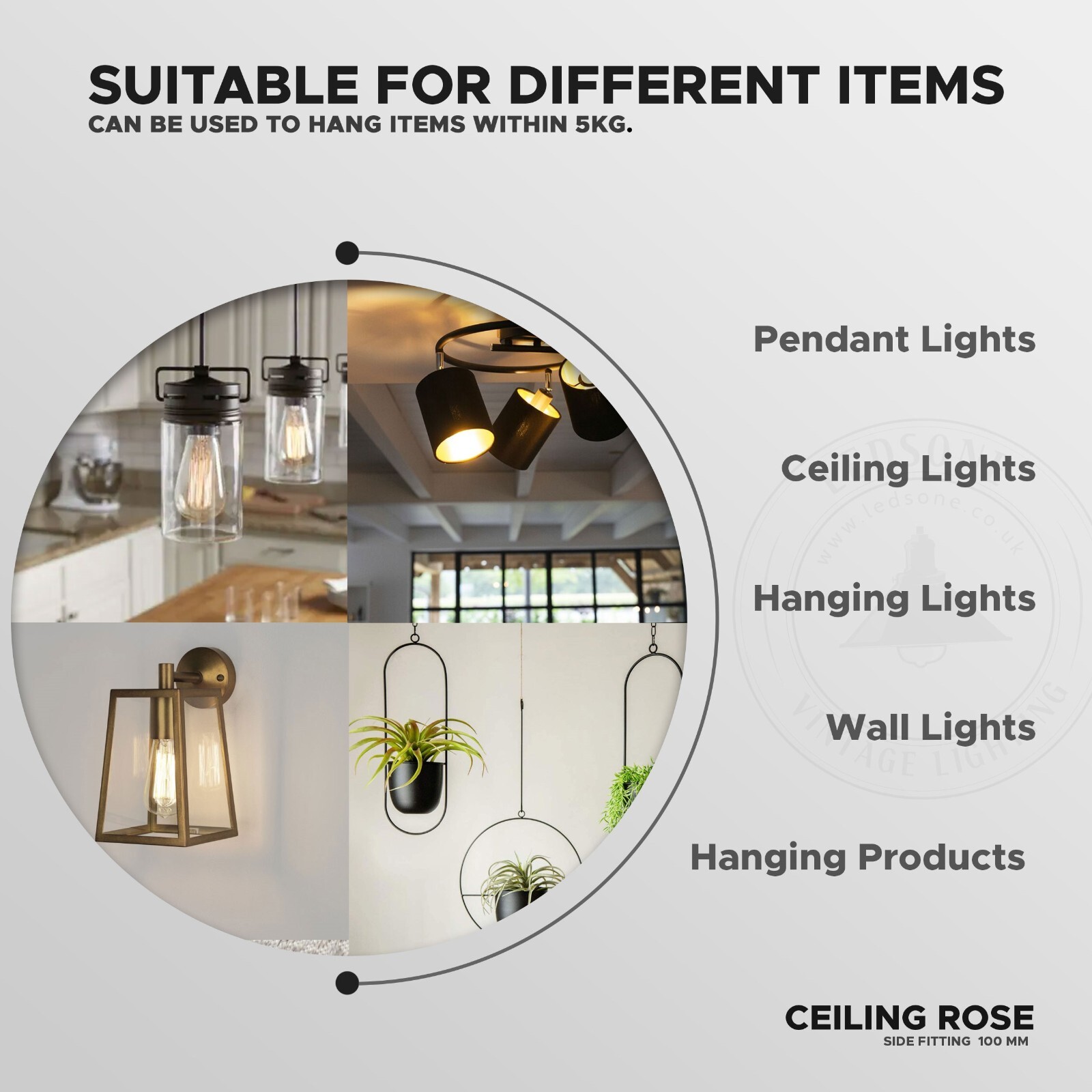 Single Point Ceiling Rose Drop Outlet Chrome Light Fitting Accessories ...