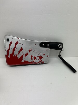 Bloody Axe Meat Cleaver Knife Purse Novelty Wristlet Halloween Costume ...