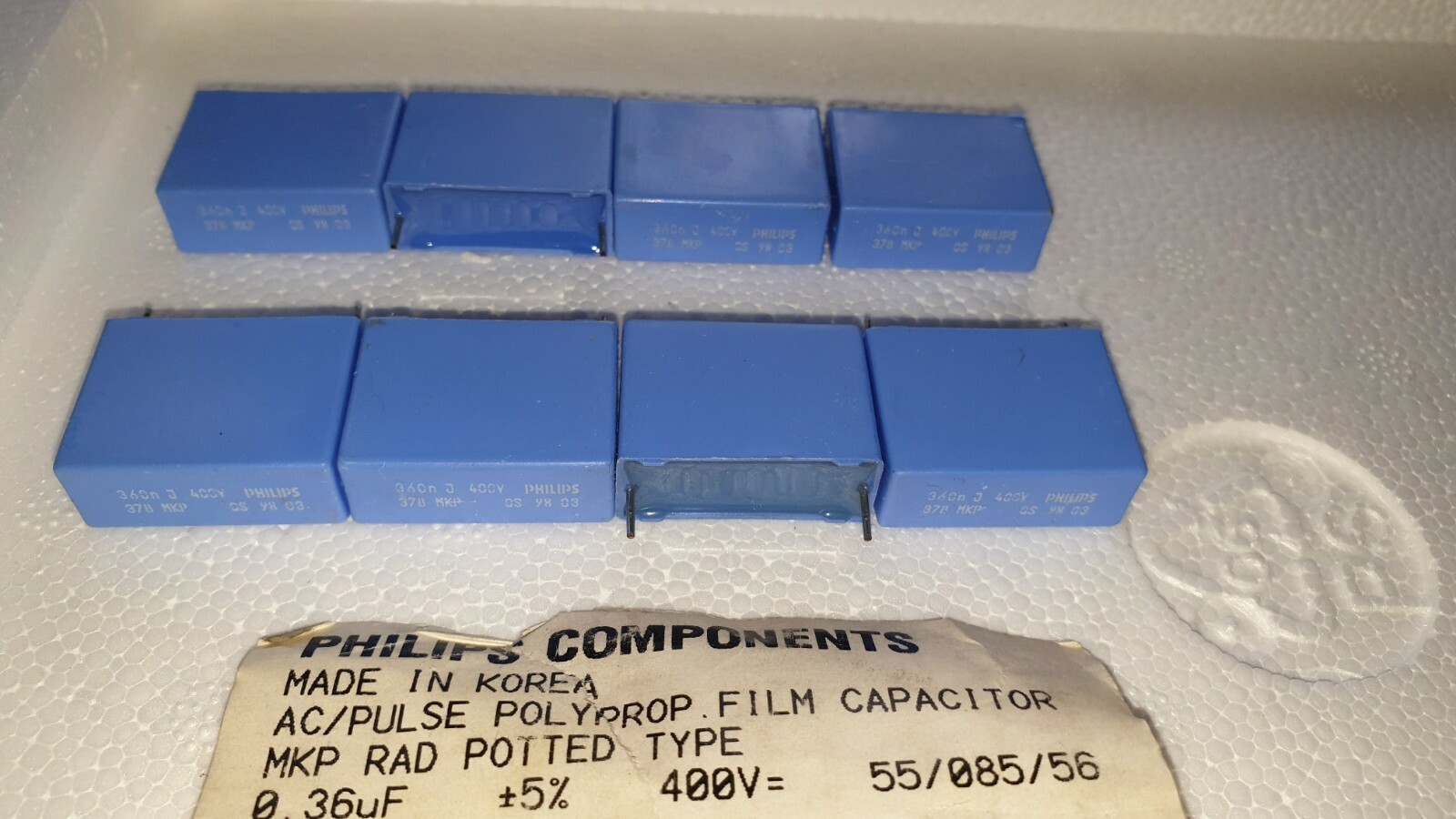 8pcs NOS PHILIPS 360nF 0.36uF 400V 5% MKP MKP 378 CAPS FOR HIEND TUBE ...