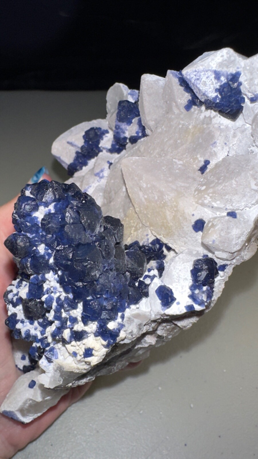 Blueberry Fluorite/Candle Quartz Specimen,Metaphysical,Decor,Unique ...