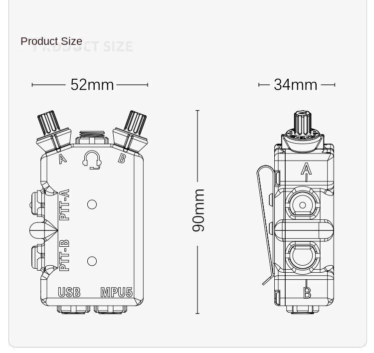 FMA MPU5 Dual Channel Function PTT+MPU5 Dummy Model DIY Walkie-Talkie ...