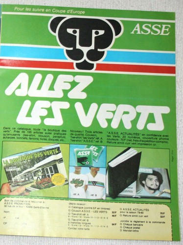 FOOTBALL POSTER PUB ALLEZ LES VERTS FARISON CURKOVIC ASSE ST ETIENNE ...