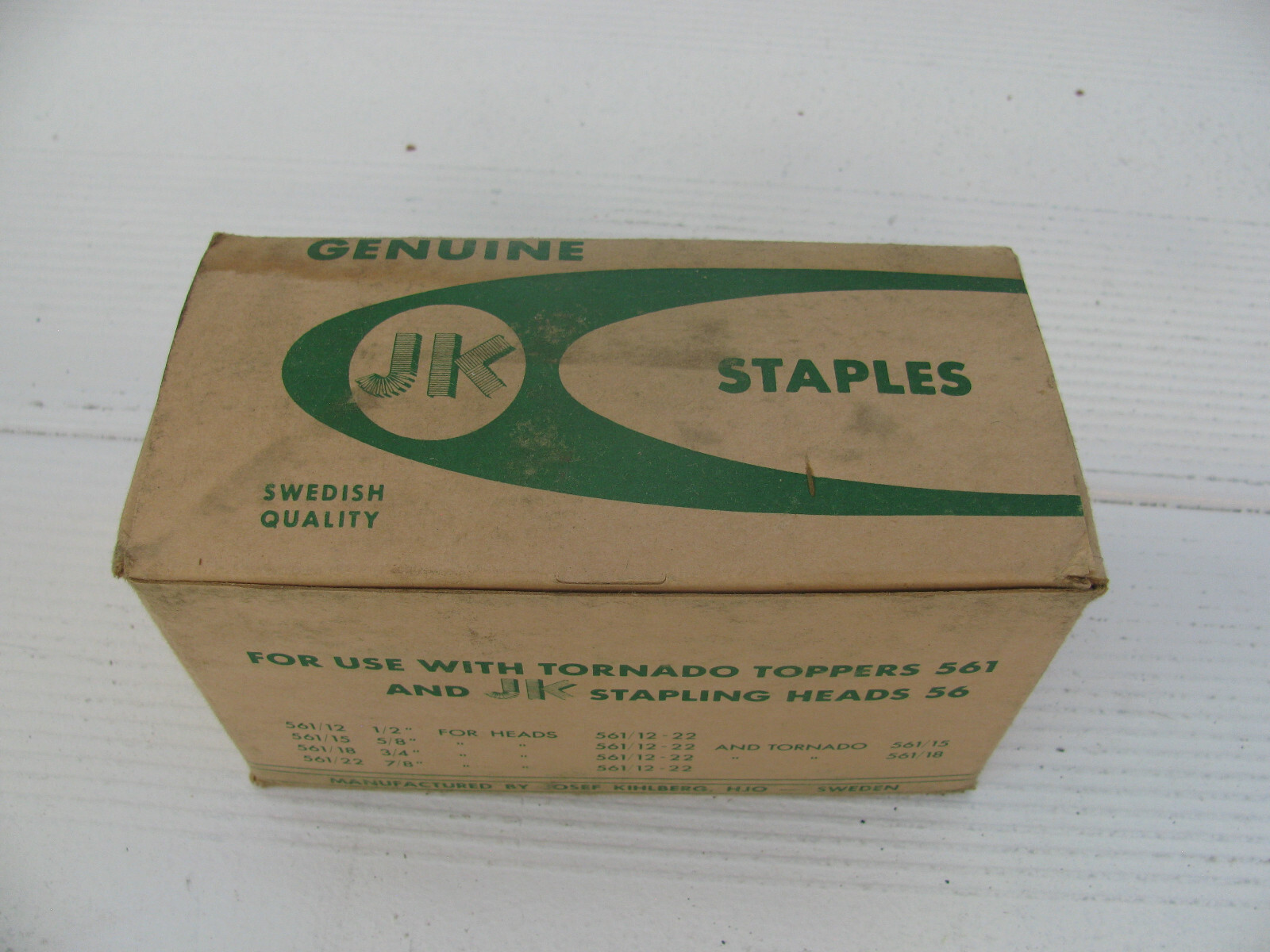 2500 Kihlberg Sweden Made 5/8" STAPLES Tornado Toppers 561, JK Stapling ...