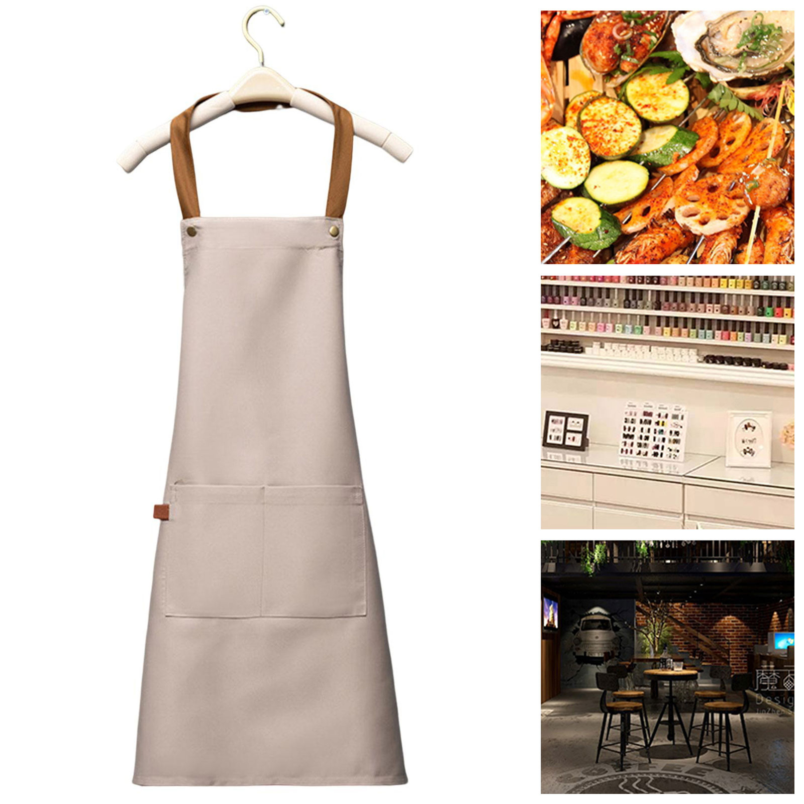 Hanging Neck Apron Fine Workmanship Waterproof Professional Kitchen for ...