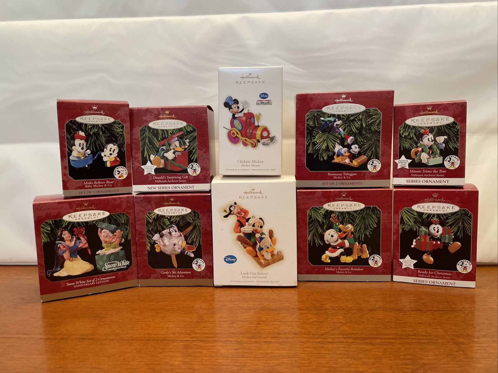 Lot Of 10 Disney Hallmark Keepsake Ornaments Mickey Minnie Goofy Donald ...