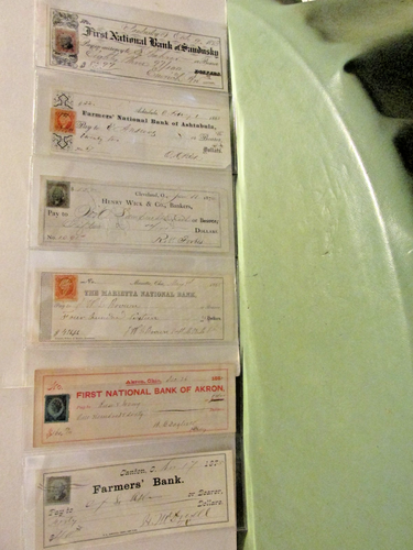 LOT OF 6 DIFFERENT OHIO BANK CHECKS FROM THE 1800S | eBay
