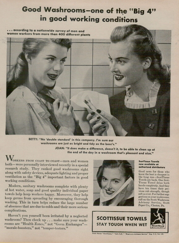 1945 Scottissue Towels Stay Tough When Wet Bright & Tidy Double VINTAGE ...