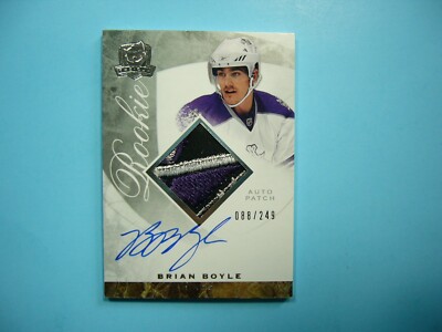 2008/09 UPPER DECK THE CUP PATCH AUTO CARD #107 BRIAN BOYLE ROOKIE RC ...