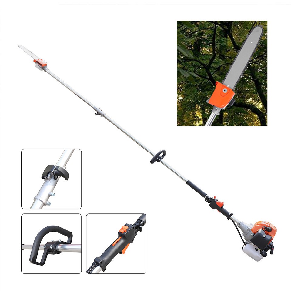 52CC 2-Stroke Chainsaw Pole Saw Pruner Pruning Saw Gas Powered Tree ...