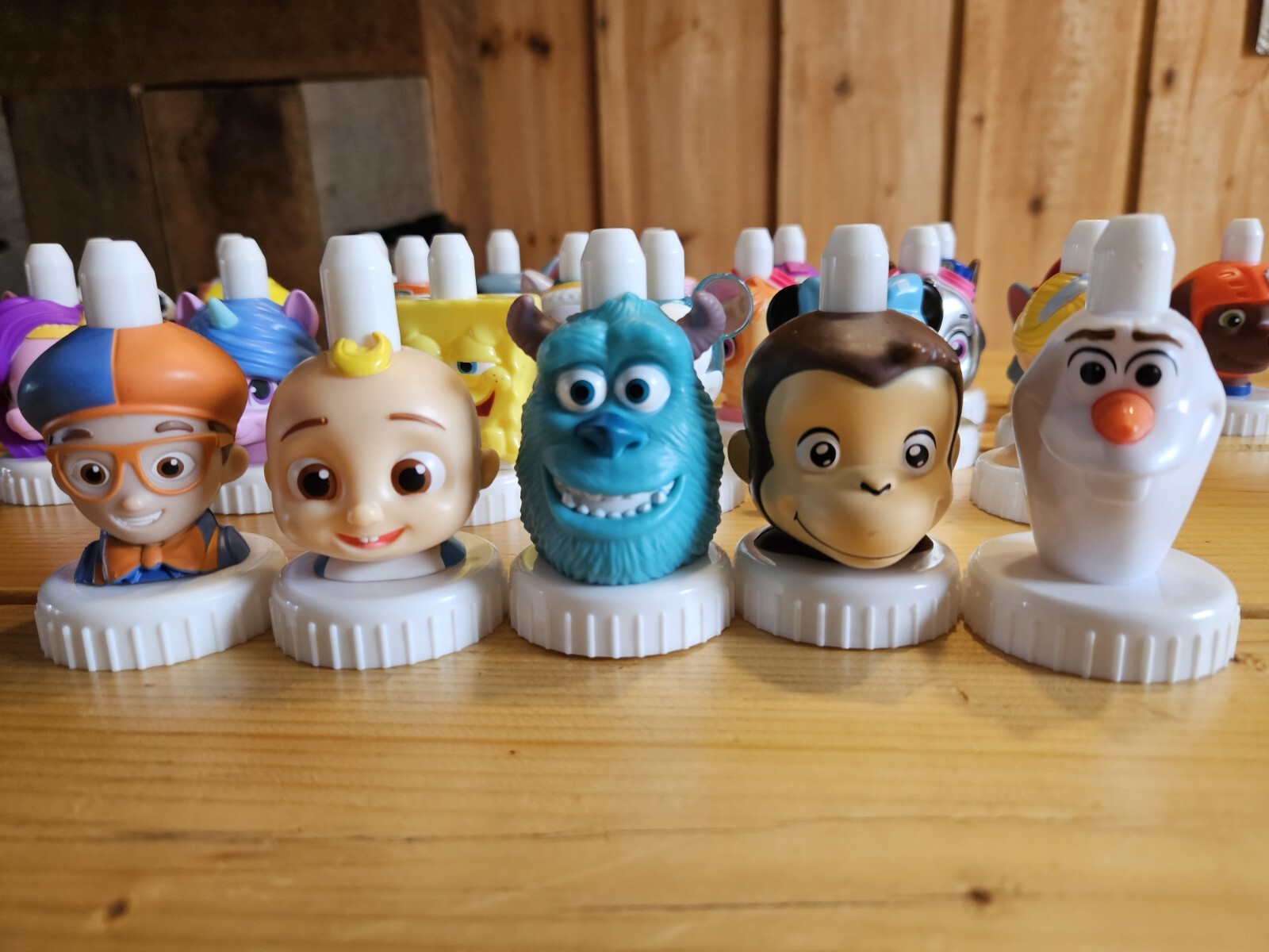 Good2Grow Juice Bottle Toppers Lot 26 Paw Patrol Curious George Olaf ...