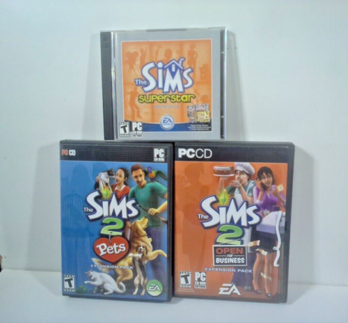 The Sims Superstar & Sims 2 Pets & Open For Business PC CD ROM | eBay