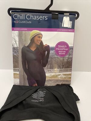 Cuddl Duds Womens Chill Chasers Warm Layers Long Sleeve V-Neck Top 2X ...