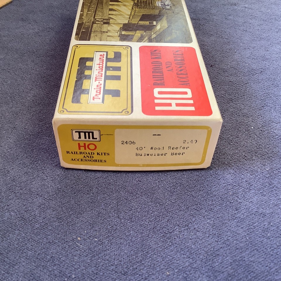 TM Train Miniature HO Scale 40' Wood Reefer Budweiser Beer #1804 ...