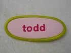 TODD USED EMBROIDERED VINTAGE SEW ON NAME PATCH TAGS ASSORTED COLORS | eBay